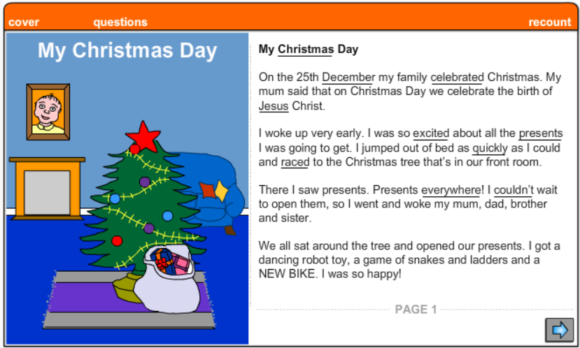 My Christmas Day -Recount, English skills online, interactive activity ...