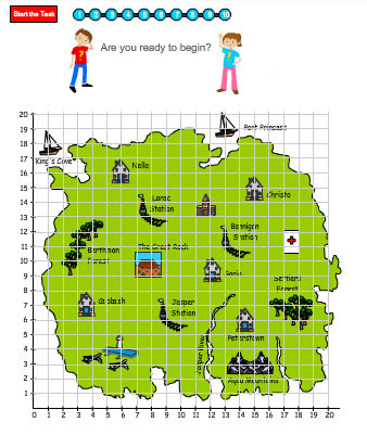 Using Coordinates to Read a Map, Mathematics skills online, interactive ...