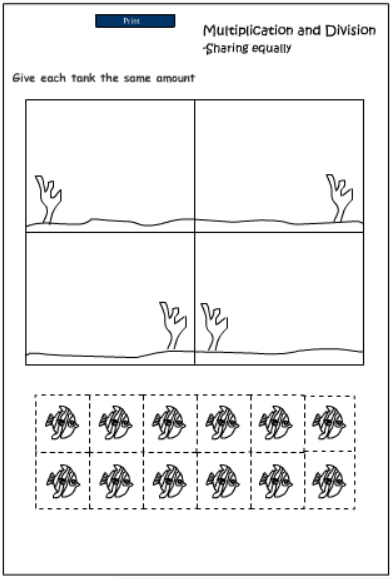 Sharing equally, Mathematics skills online, interactive activity lessons Sharing equally, Mathematics skills online, interactive activity lessons