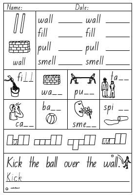 Activity Sheet- Double Consonant ll - Click to download.