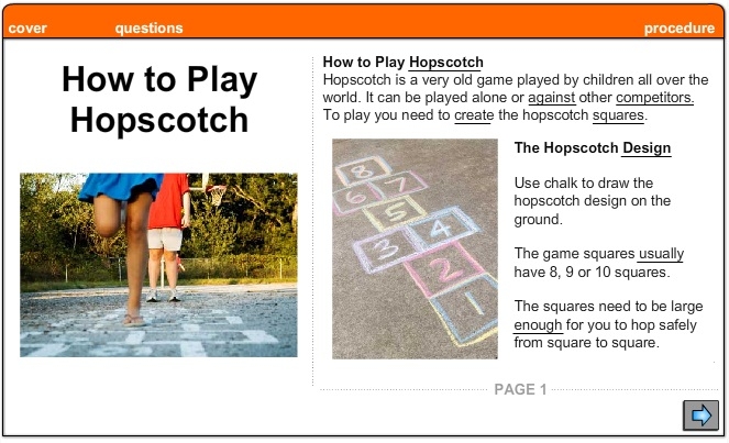 How To Play Hopscotch - Procedure, English skills online, interactive activity lessons